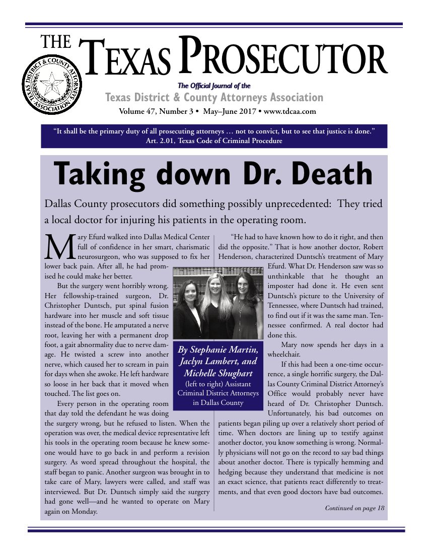 May-June 2017 | Texas District & County Attorneys Association